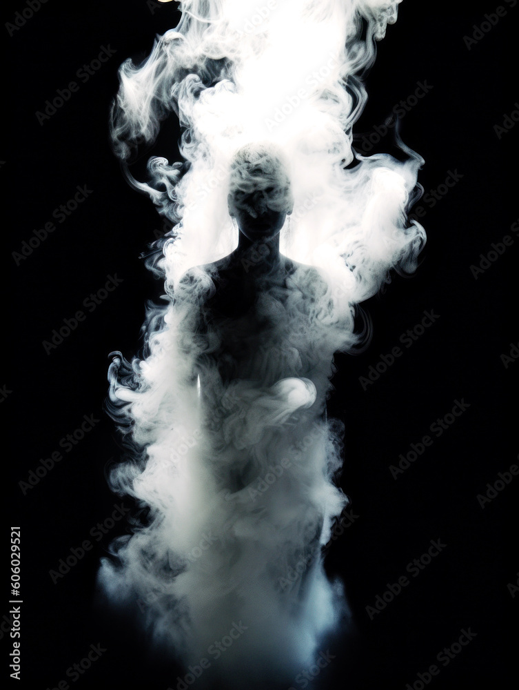 ภาพประกอบสต็อก I think i saw a ghost Emerging from the darkness, a ...