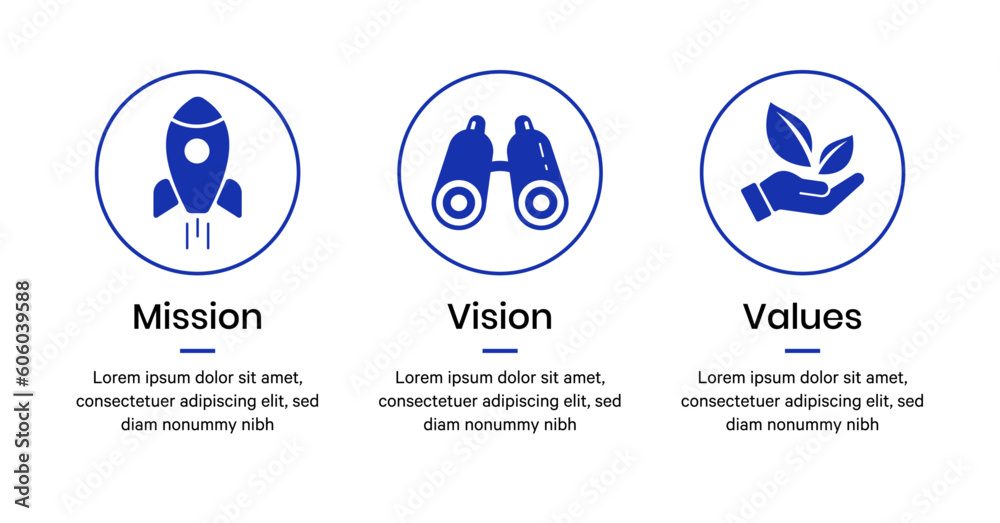 Mission vision values icon. Organization mission vision values icon ...