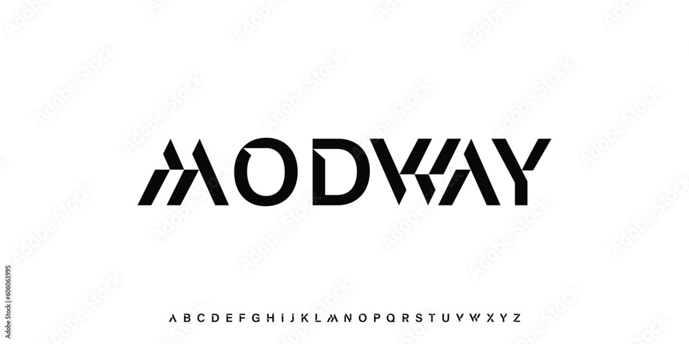 Abstract digital modern alphabet fonts. Typography technology ...