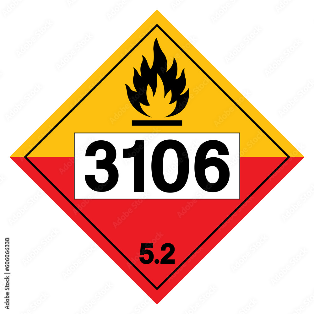 UN3106 Class 5.2 Organic Peroxide Symbol Sign ,Vector Illustration ...
