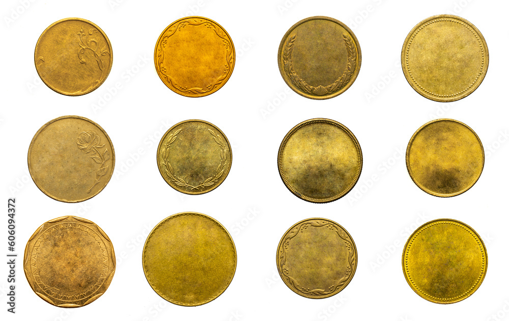 old empty gold coin on a przezroczystym isolated background. png Stock ...