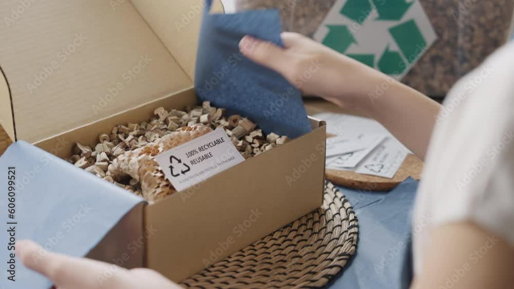 Eco friendly go green packaging parcel carton box in net zero waste ...