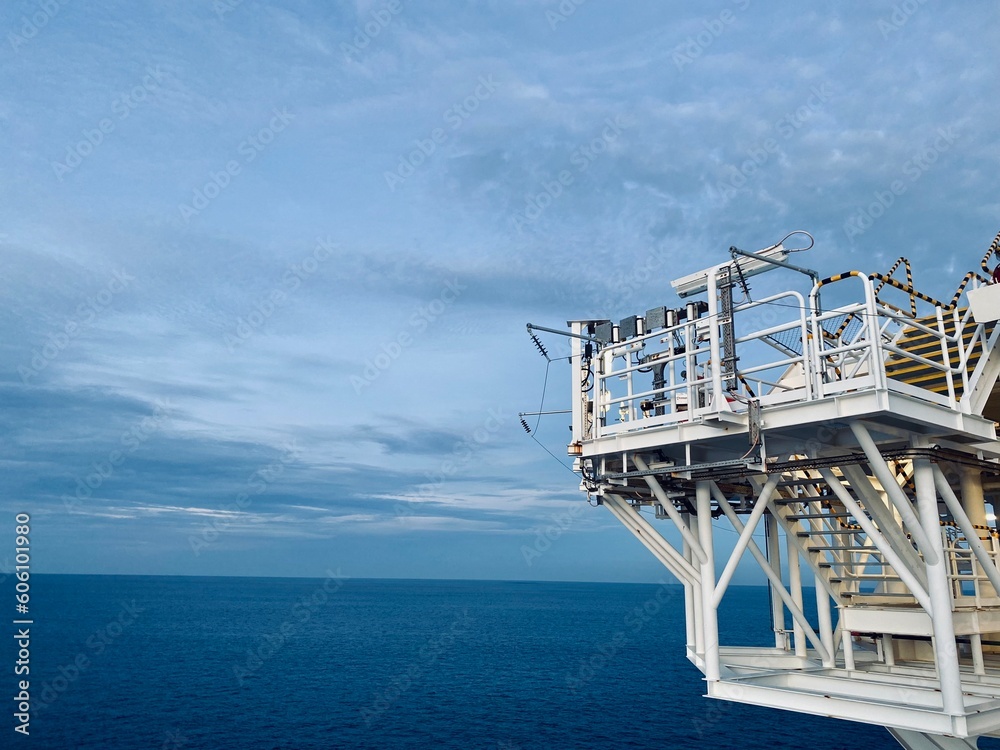 Helipad installed on a floating gas processing facilities Stock-Foto ...