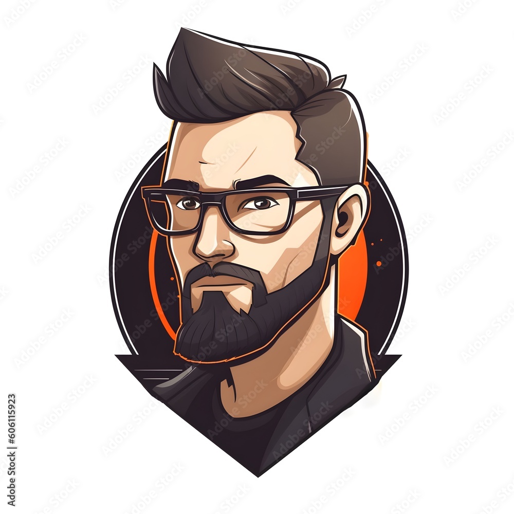 3d Mascot headshot logo for profile picture, Male headshot mascot logo ...