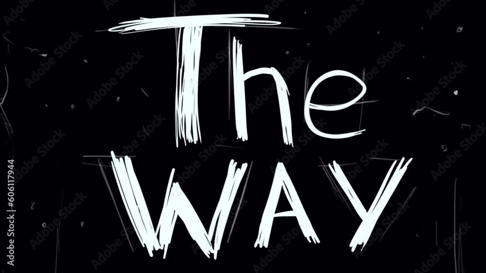 The way. Glitch animation of retro clutter with white scratches on ...