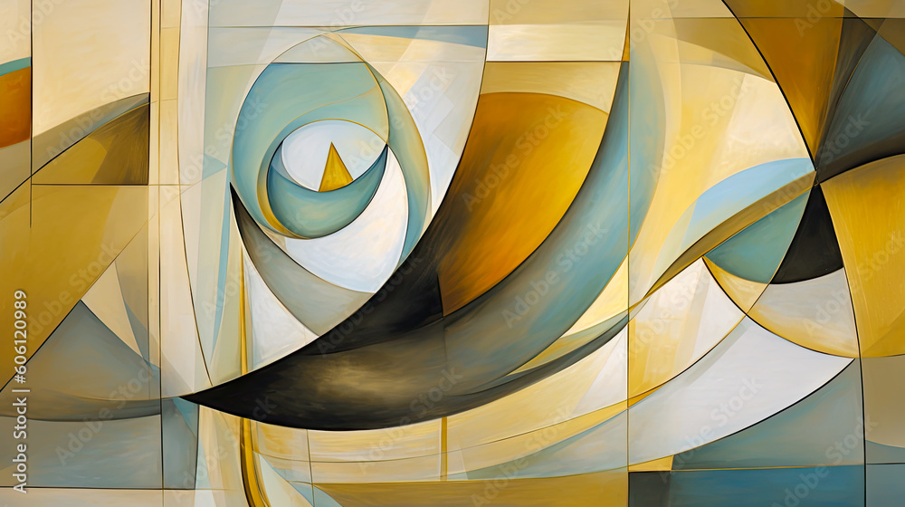 serene abstract art painting in neutral colors with straight lines and ...