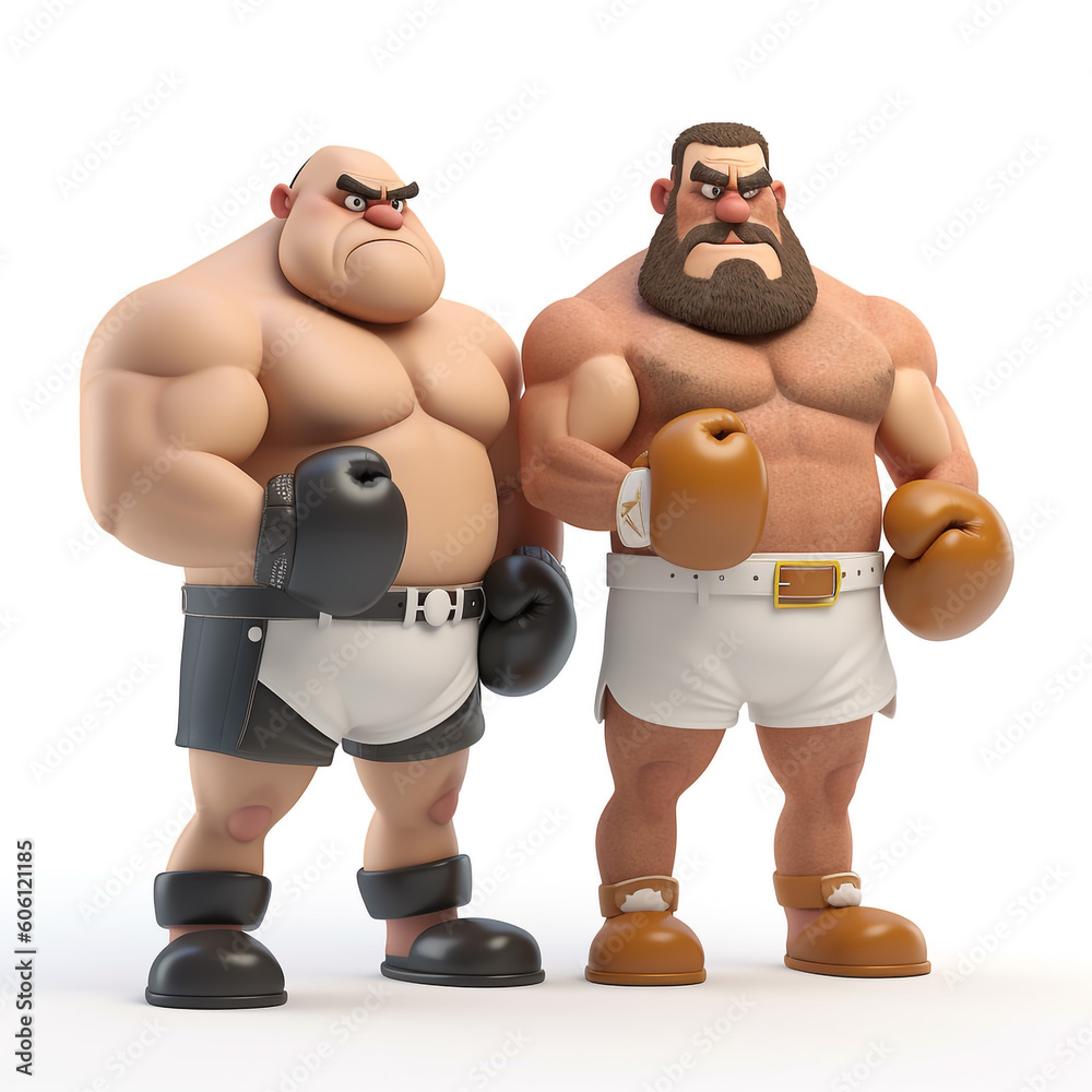 Cartoon 3d of two boxers created with generative AI tools Stock ...