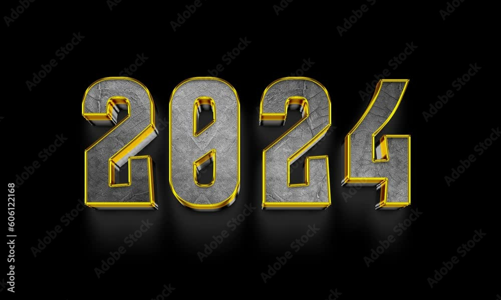 Number 2024 on a black background. 2024 text logo design. celebration ...