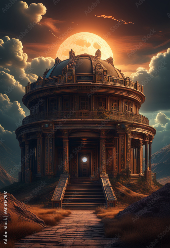 Surreal abandoned ancient alien temple on forgotten exoplanet Stock ...