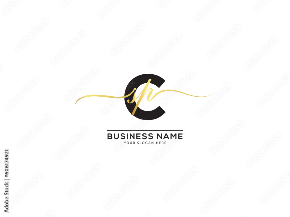 Initial Luxury Csp Logo, Minimal scp csp Fashion Shop Logo Stock Vector ...