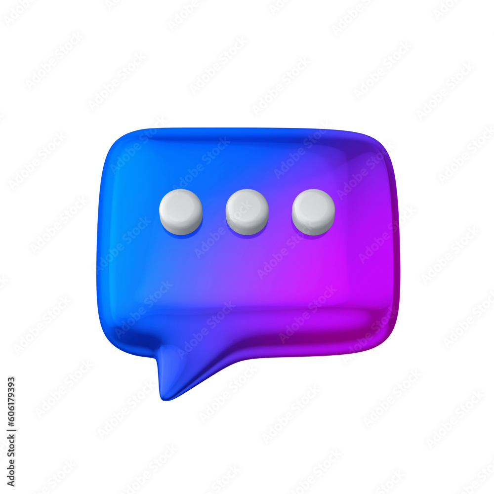 Purple live chat 3d on transparent background. Dialog, chat speech ...