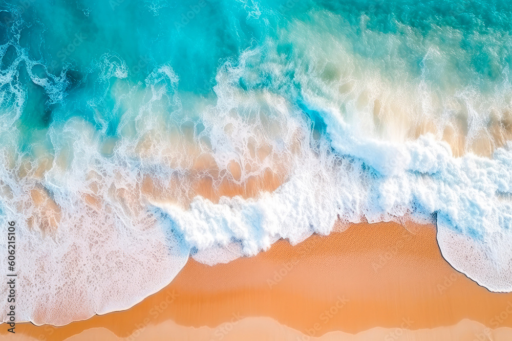 Ocean waves on the beach as a wallpaper background. Beautiful natural ...