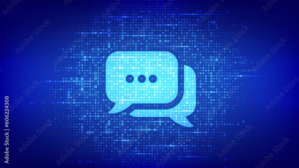Chat Icon Made With Binary Code Chatbot Assistant Application Talk Bubble Speech Dialogue 3464