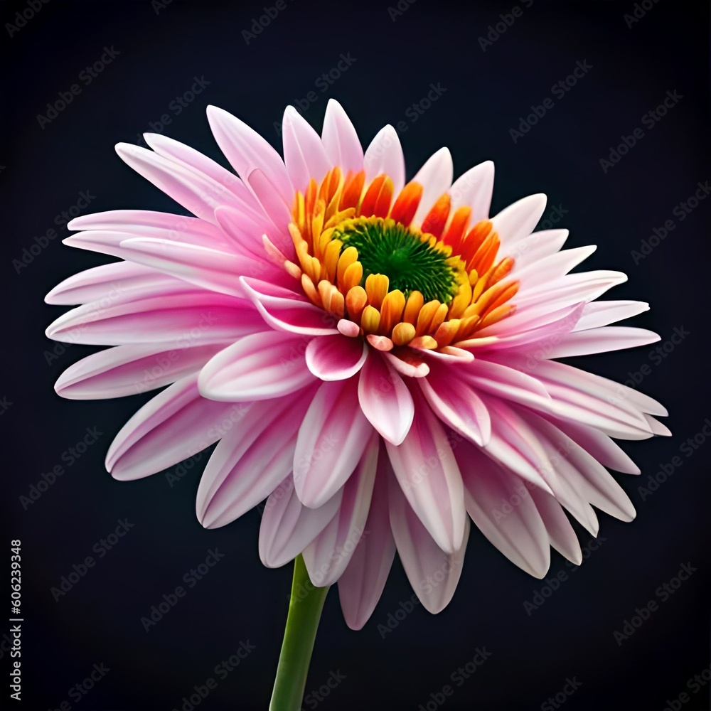 Very high resolution flower on a black background with Generative AI ...