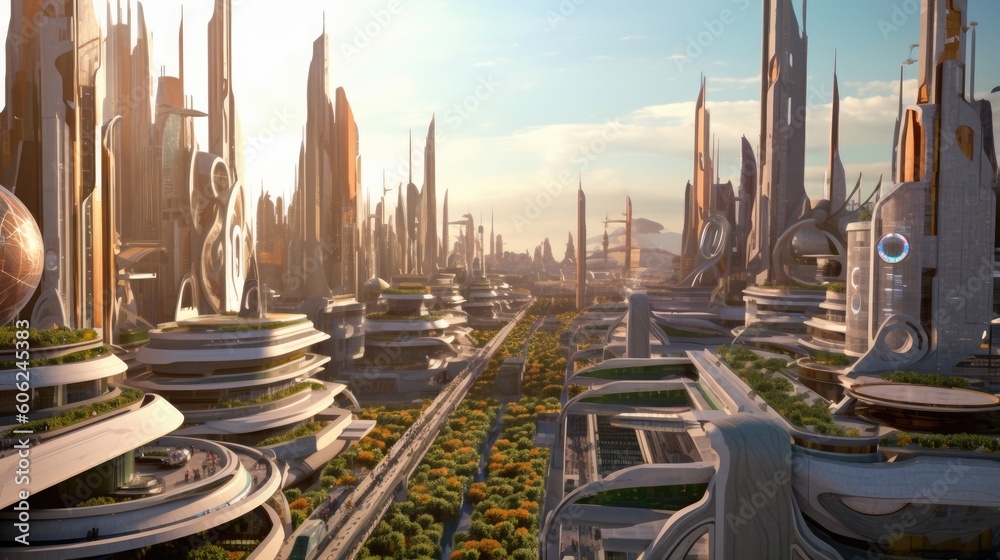 Futuristic Advanced Alien Civilization, Concept Art, Digital ...