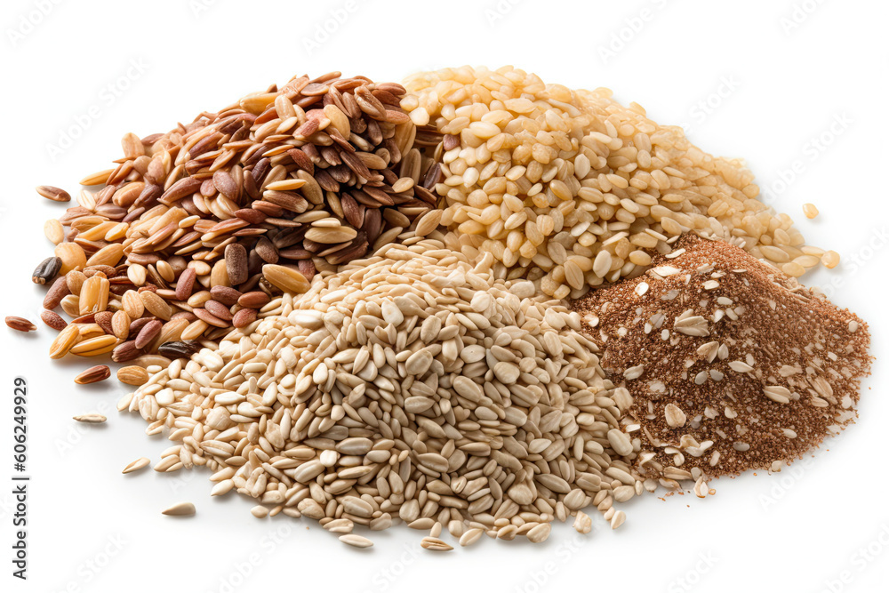 Whole grains white background for your advertisements and designs Stock ...
