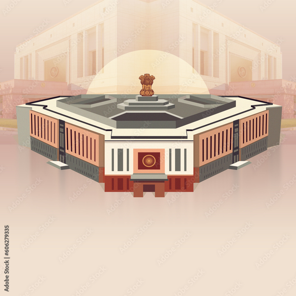 New Parliament of India, New Delhi. Symbol of the Constitution of India ...
