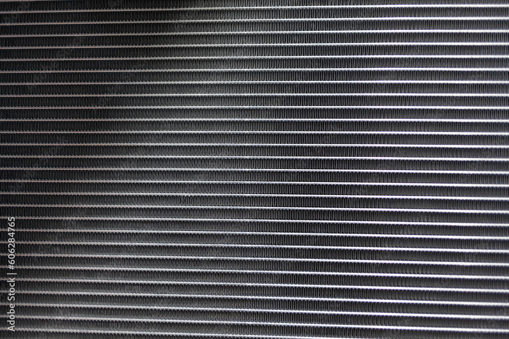 Texture of a car radiator. Engine cooler background. Vintage style ...