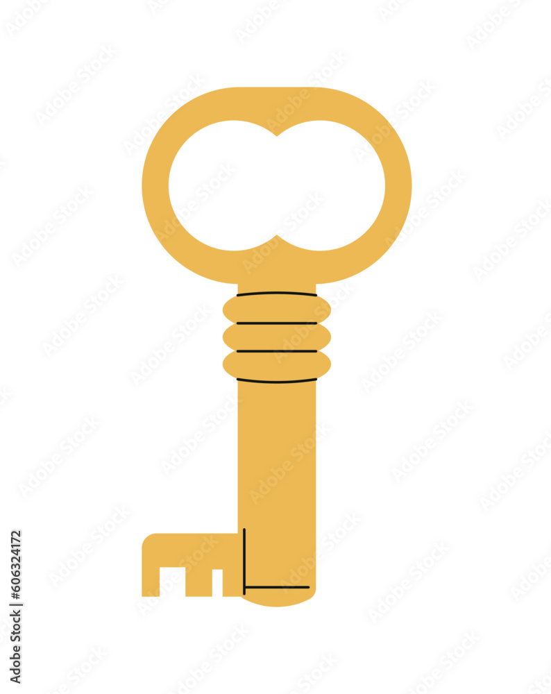 Door key concept. Icon for website. Golden key for home or apartment ...