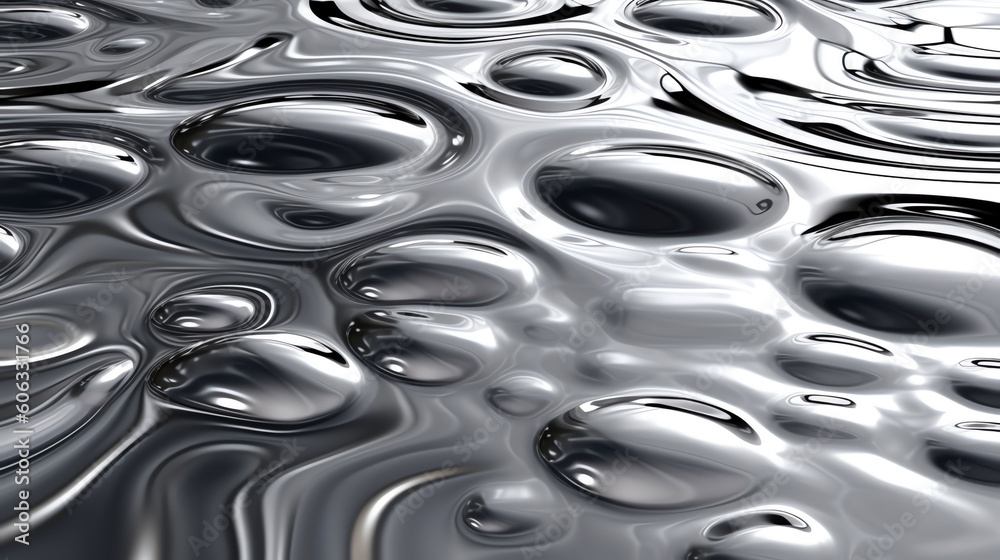 Vision of liquid mercury shiny and reflective texture background ...