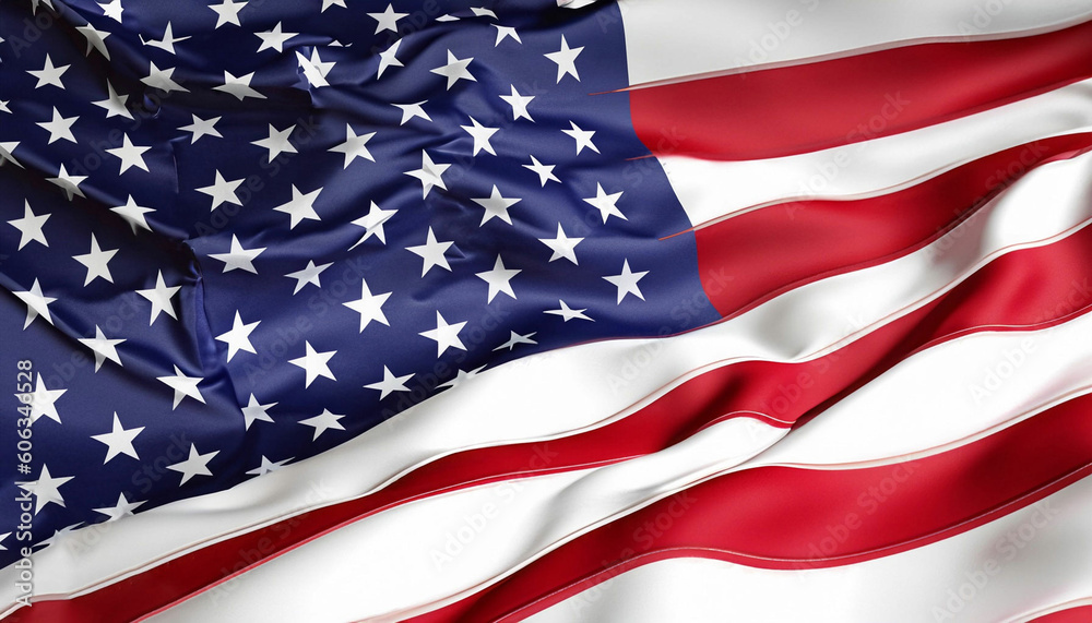 American Flag Flowing in the Wind Stock Illustration | Adobe Stock