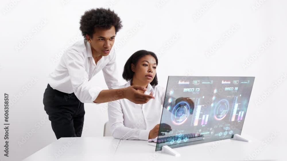 Team of mechanics providing maintenance for spacecraft engine in ...