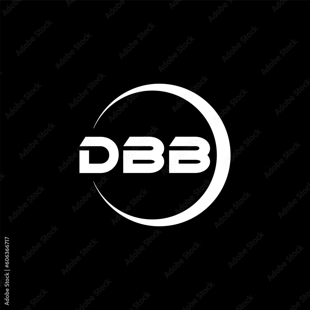 DBB letter logo design with black background in illustrator, cube logo ...