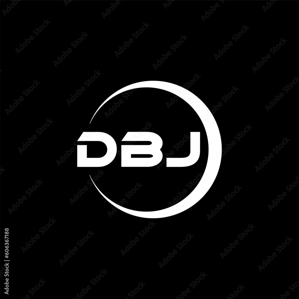 DBJ letter logo design with black background in illustrator, cube logo ...