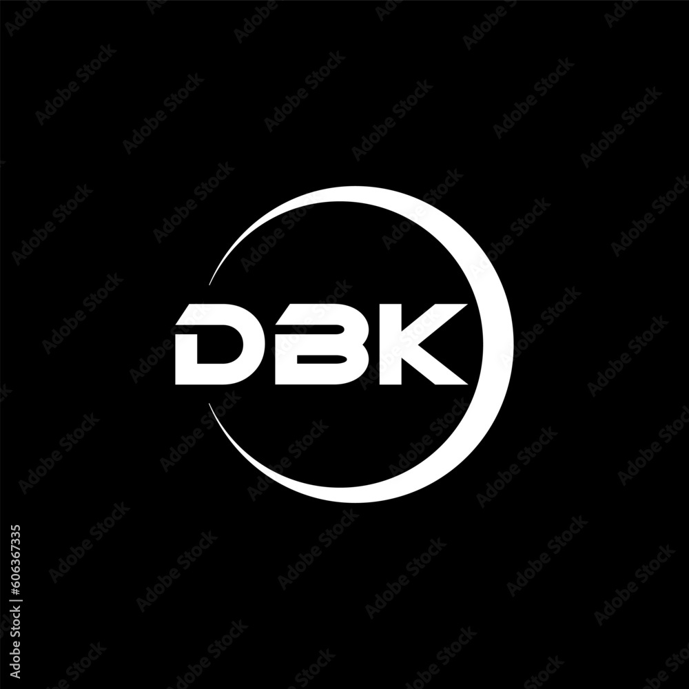 DBK letter logo design with black background in illustrator, cube logo ...