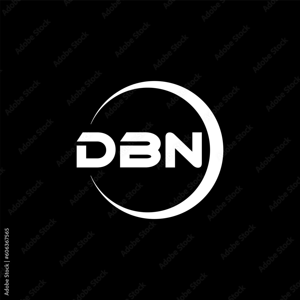 DBN letter logo design with black background in illustrator, cube logo ...