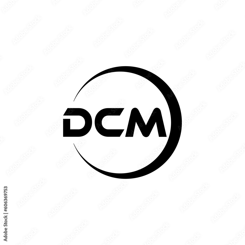 DCM letter logo design with white background in illustrator, cube logo ...