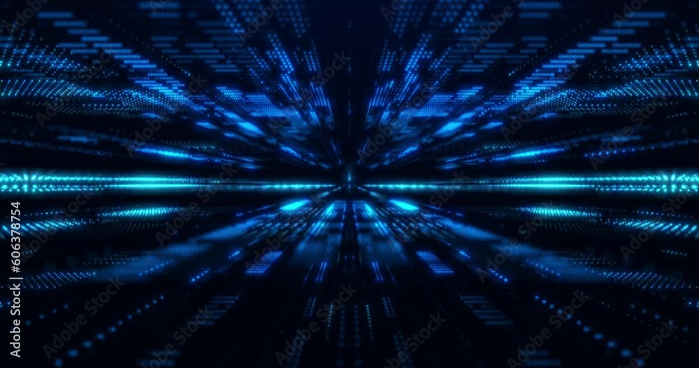 Abstract scene of futuristic cyber world, sci-fi grid, technology ...