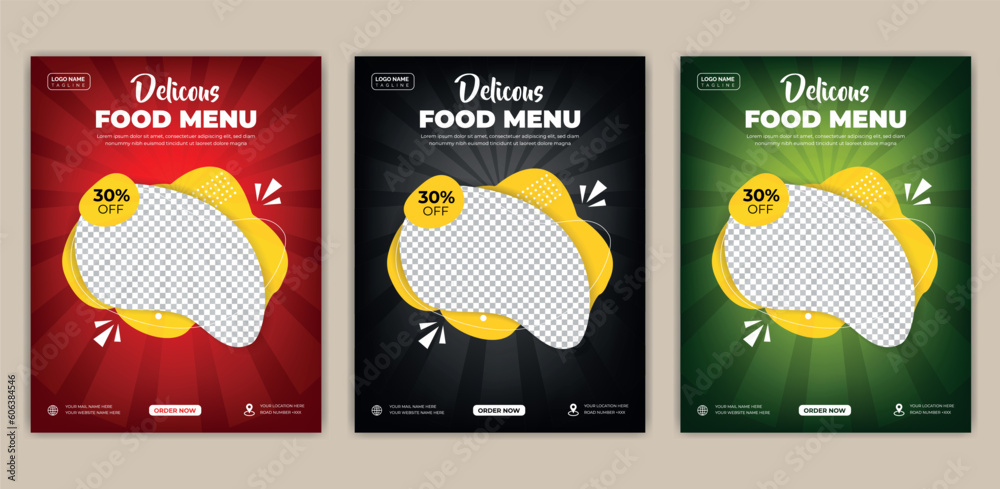 Fast Food Flyer Design Template cooking, cafe and restaurant menu, food ...
