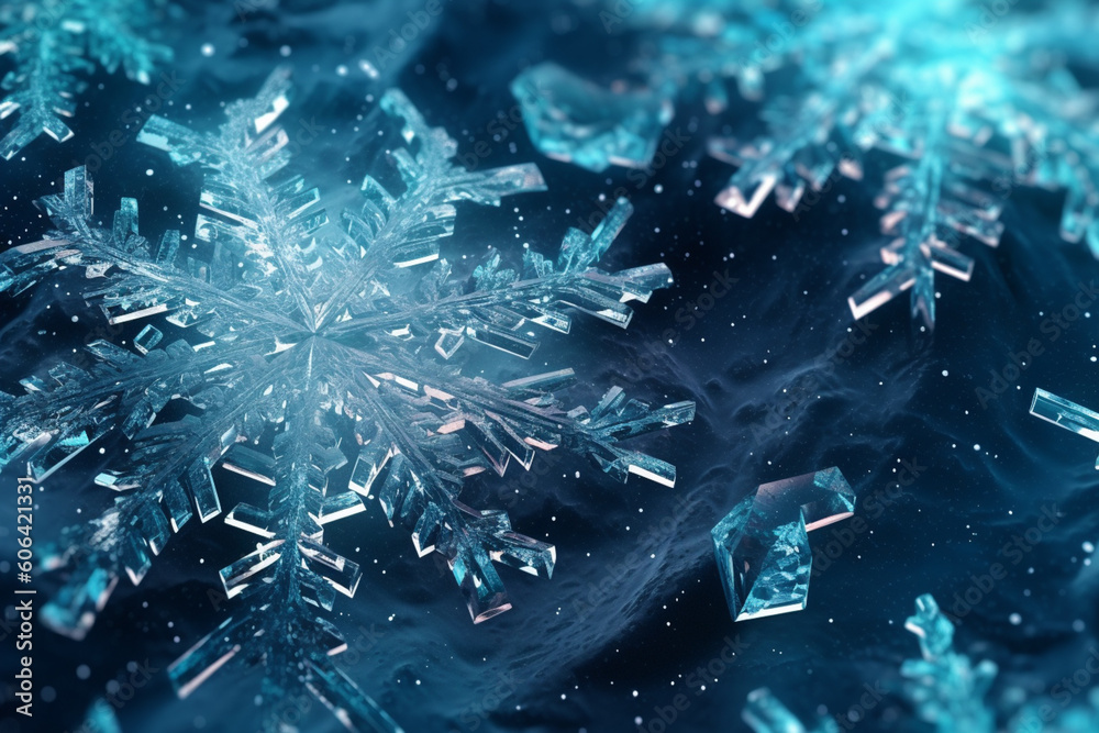 frozen constellations in the night sky, with sparkling ice crystals ...