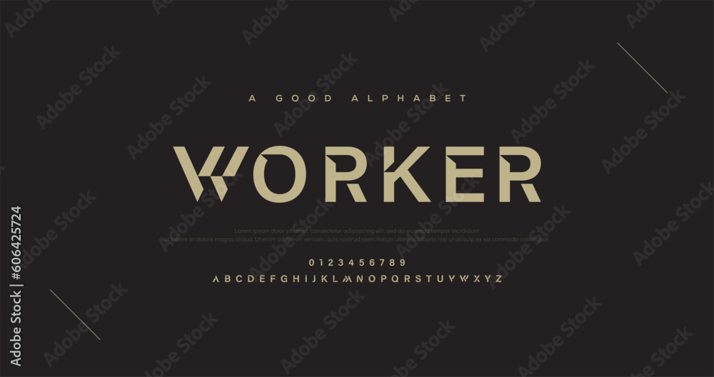 Worker, Modern Alphabet Font. Typography urban style fonts for ...