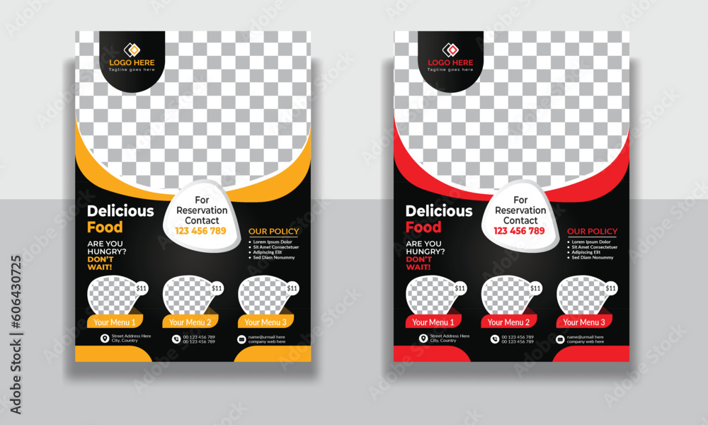 Poster Fast Food Flyer Design Template cooking, cafe and restaurant ...