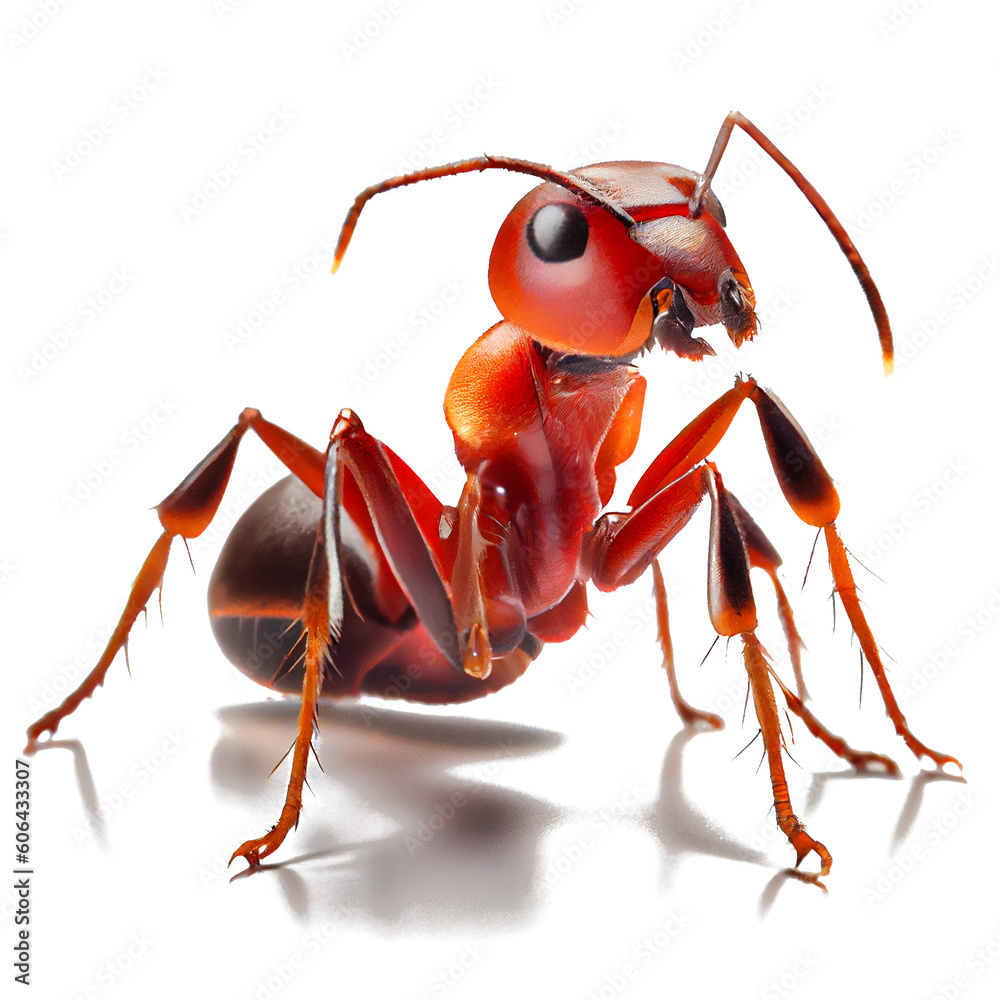 red ant on a transparent background (PNG). Generative AI Stock ...