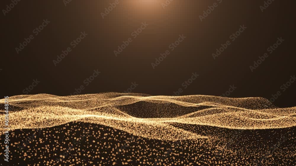 Abstract luxurious, premium golden particles motion background ...