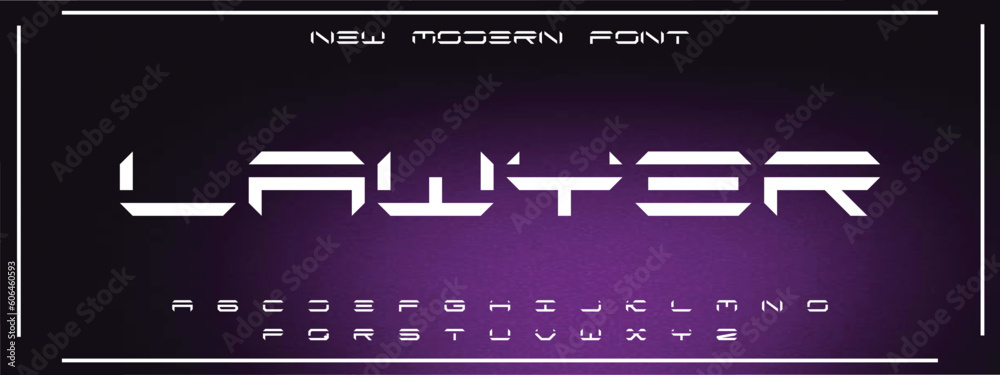 LAWYER, font letter set. Luxury vector typeface for company. Modern ...