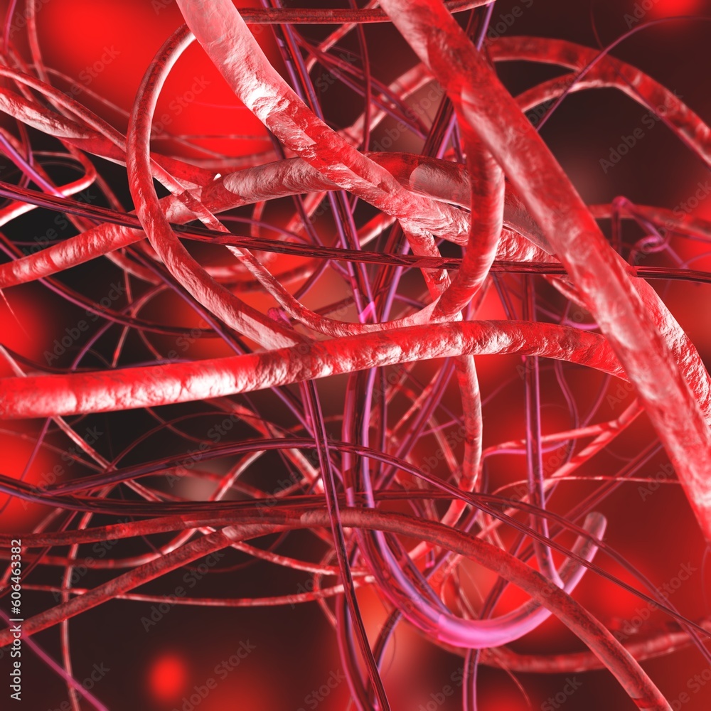 blood vessels, veins and arteries, circulatory system, 3d rendering ...