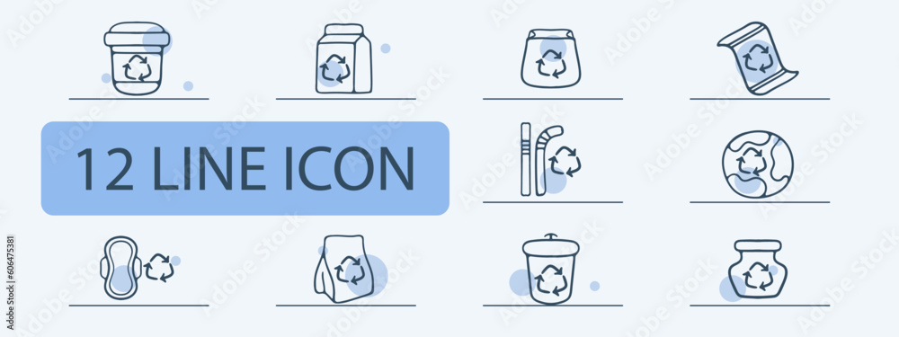 Set of recycling icons. Waste management, eco-friendly symbols ...