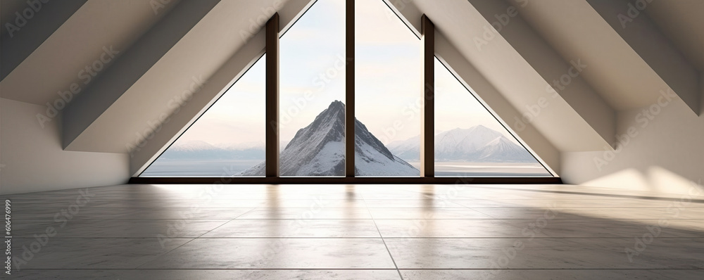 Generative AI illustration showing interior design of spacious room ...