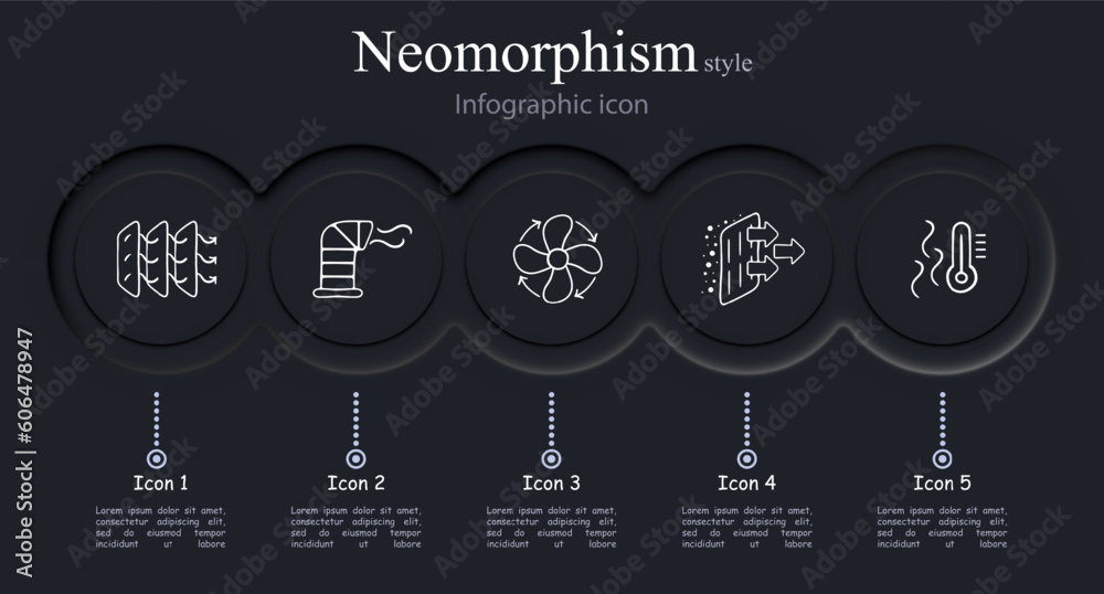 Hot Weather Cooling Icon Set. Refreshing breeze, cooling fans, ice ...