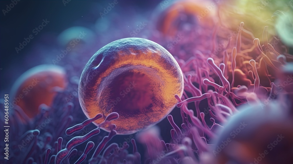 Alien bacteria attacking blood cells Stock Illustration | Adobe Stock