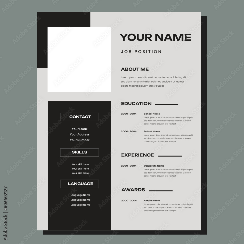 CV template. Professional resume letterhead, cover letter business ...