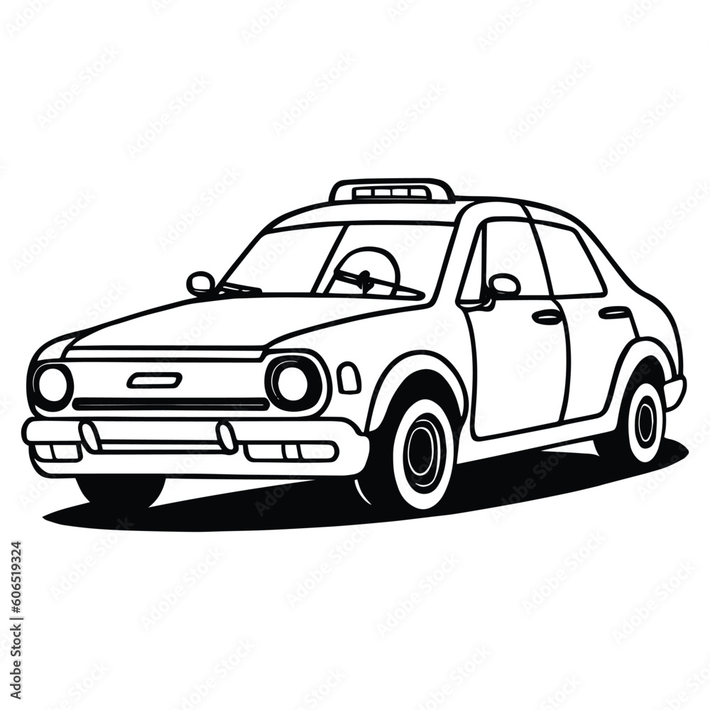 Car Vector Clipart Black and white, car Line art illustration, vector ...