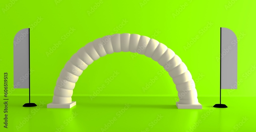 Inflatable arch, 3d rendering. Advertising arch template. Suitable for ...