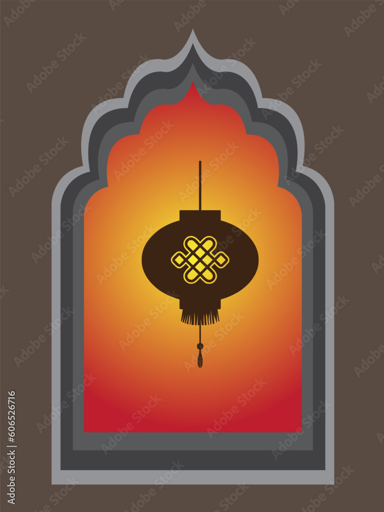 Vector illustration of an eastern lamp for an Islamic mosque or Arabian ...