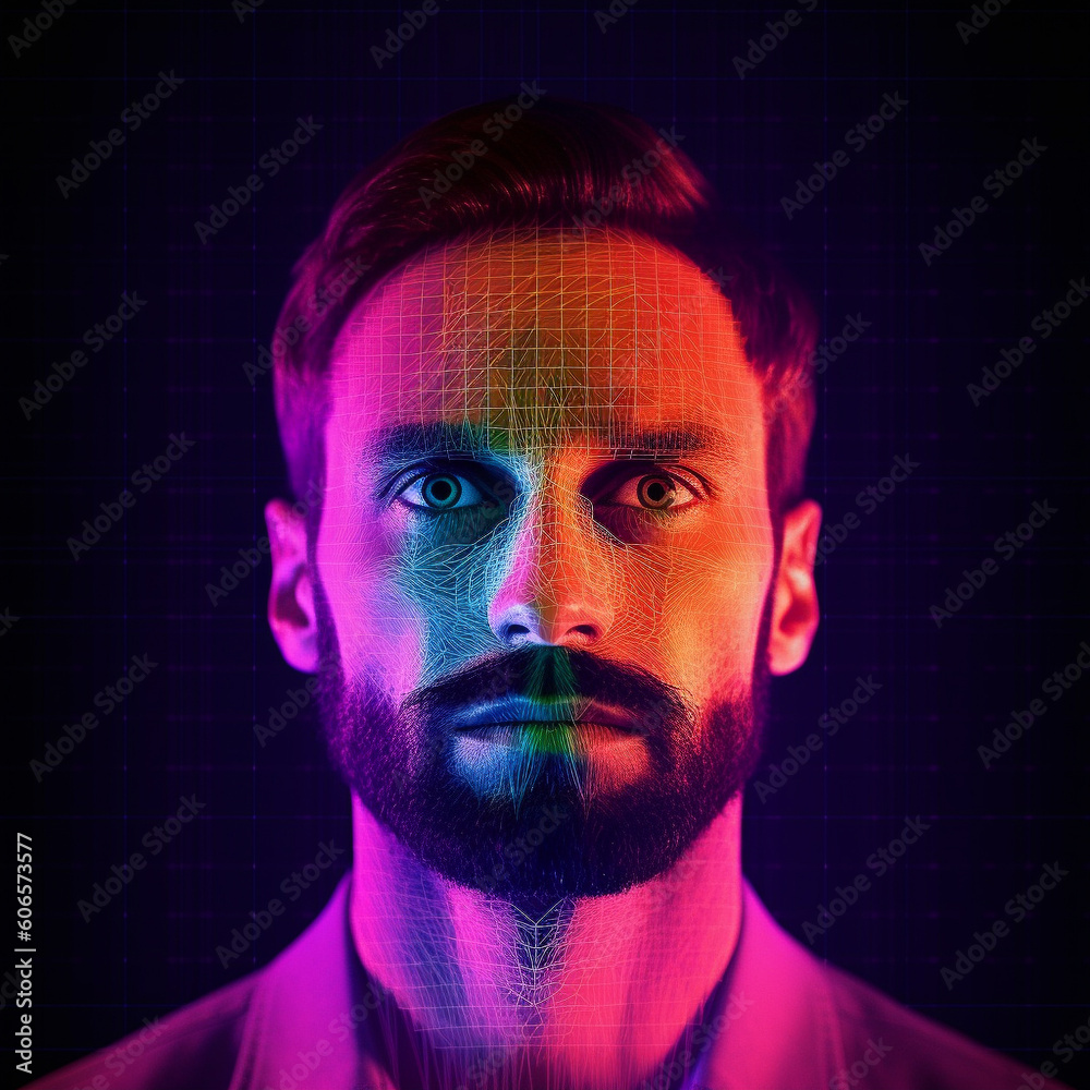 surveillance state / privacy portrait: facial recognition scan ...