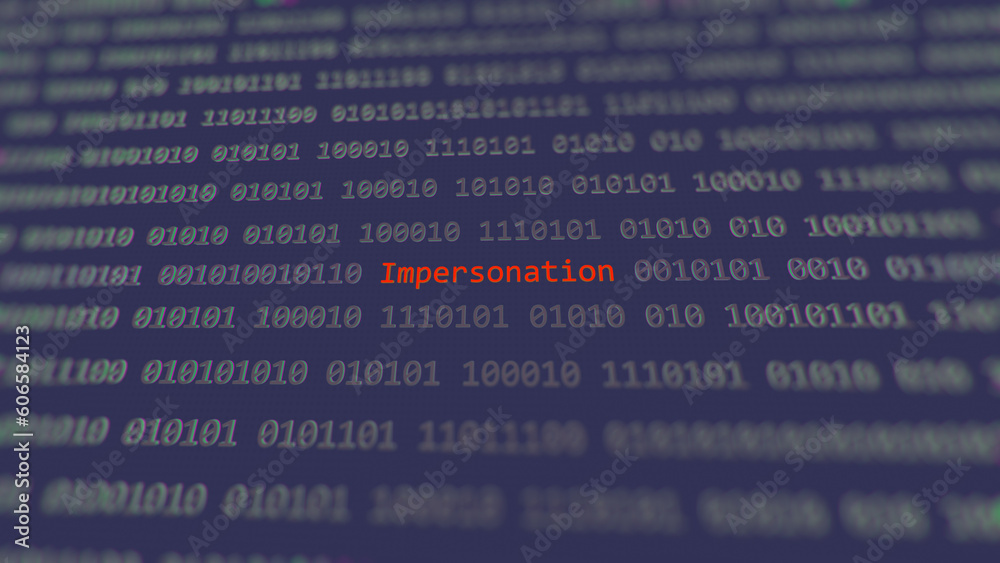 Cyber Attack Impersonation Vulnerability In Text Binary System Ascii Art Style Code On Editor